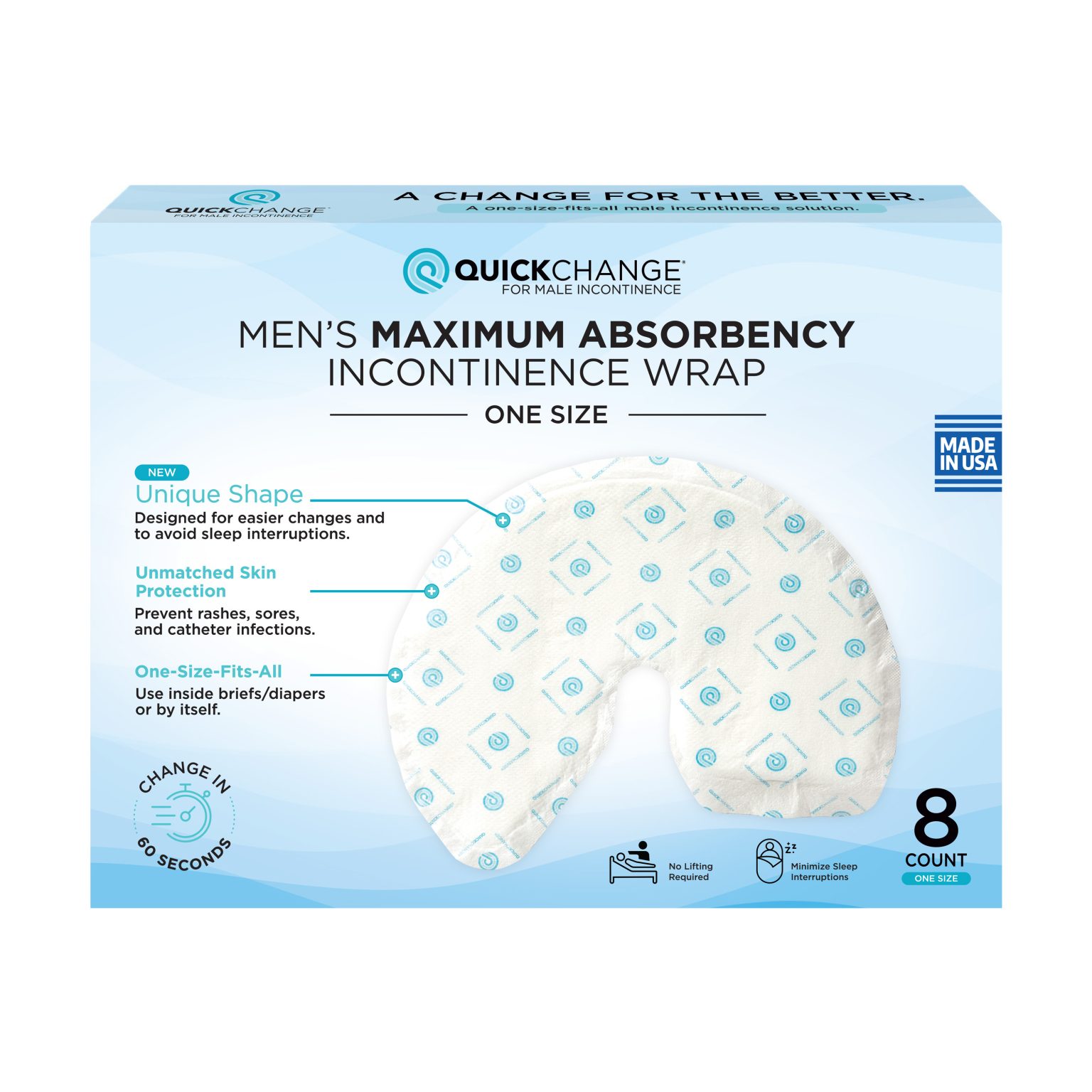 QuickChange Male Incontinence Wrap | Maximum Absorbency | 1 Size | 25 ...
